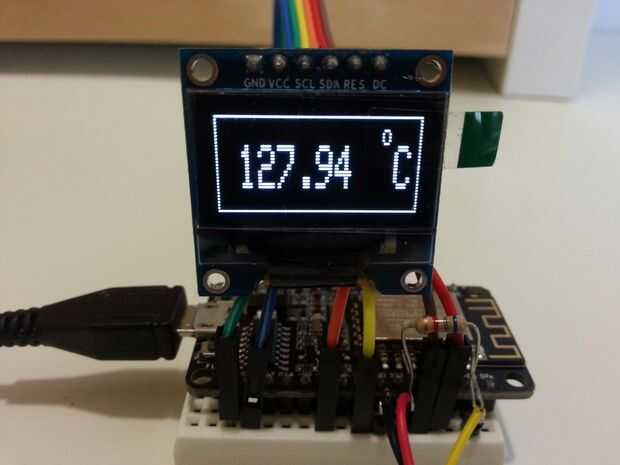 Termómetro digital en pantalla OLED con sensor de temperatura NodeMCU ... Termómetro digital en pantalla OLED con sensor de temperatura NodeMCU ...