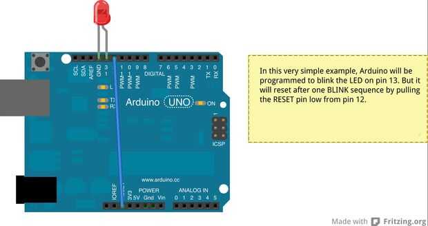Dos formas de reset arduino en software / Paso 1: usando 1 cable conectado al pin de RESET ...