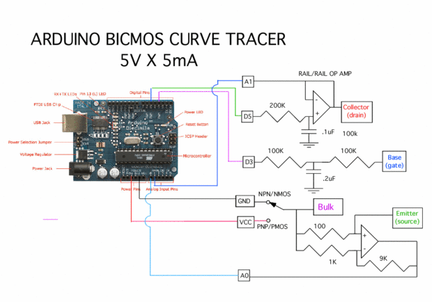 Arduino Bicmos Curve Tracer