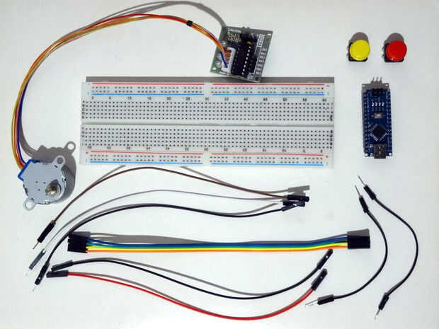 Arduino Nano Y Visuino Control De Motor Paso A Paso Con Los Botones Paso 1 Componentes