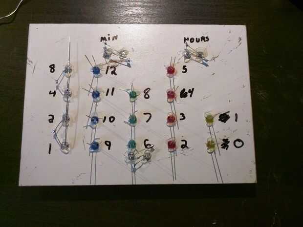 Reloj binario de Arduino / Paso 5: Instalación de los LEDs - askix.com