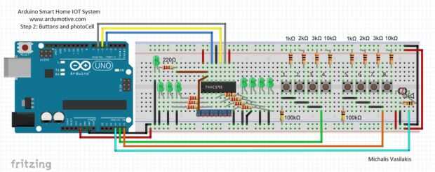 Basados en Arduino casero elegante IOT sistema / Paso 3: Botones y fotocélula - askix.com