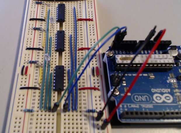 ATTiny84 - esclavo I2C - Arduino UNO / Paso 4: Todo conectado - askix.com
