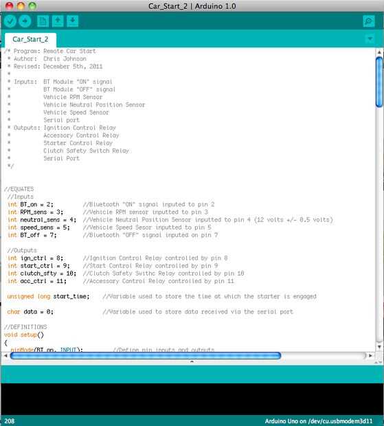 Arranque remoto del coche mediante Bluetooth / Paso 5: Código de Arduino - askix.com