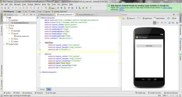 Petición de Android HTTP GET/POST / Paso 4: Solicitud POST de HTTP ...