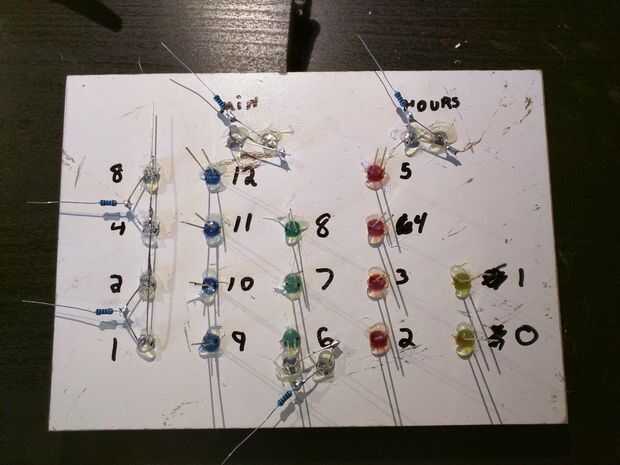 Reloj binario de Arduino / Paso 5: Instalación de los LEDs - askix.com