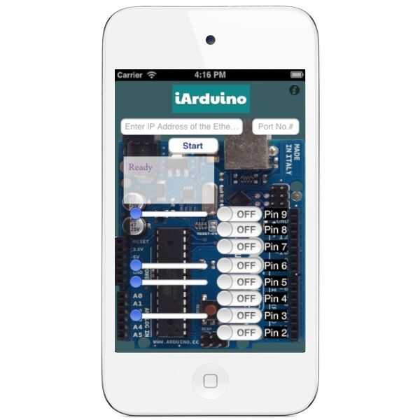 Control de Arduino Board inalámbricamente con iPhone, iPad o iPod iArduino de uso de la ...