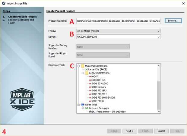 Programación utilizando el IDE de Arduino a la placa ChipKIT Dp32 / Paso 3: Uso de MPLAB X para ...