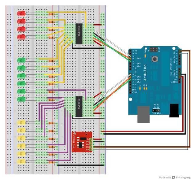 Reloj binario de Arduino (horas, minutos y segundos) / Paso 1: Los esquemas - askix.com