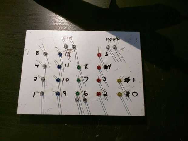 Reloj binario de Arduino / Paso 5: Instalación de los LEDs - askix.com