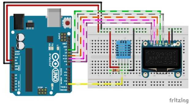Arduino - DHT11 y OLED v3.0 / Paso 1: esquema: - askix.com