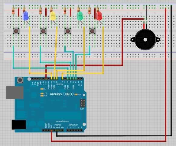 Juego de memoria Simple de Arduino / Paso 2: esquemas - askix.com