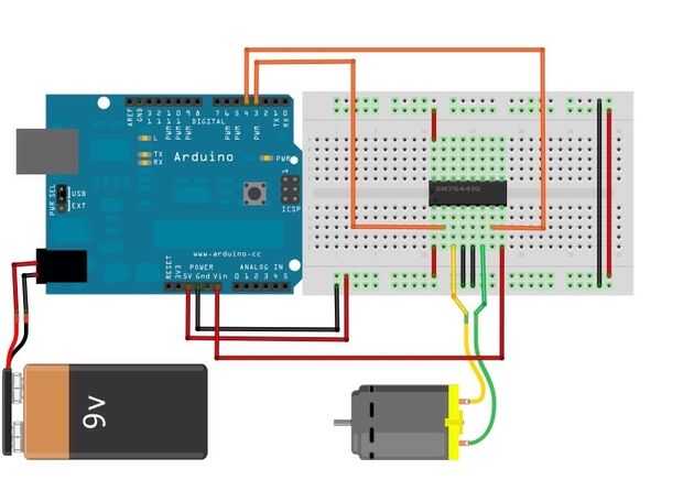 Reloj de Arduino con un motor de corriente continua (una aguja) / Paso 3: Conectar arduino y ...