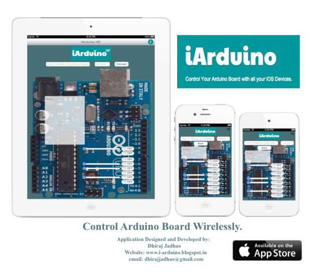 Control de Arduino Board inalámbricamente con iPhone, iPad o iPod iArduino de uso de la ...
