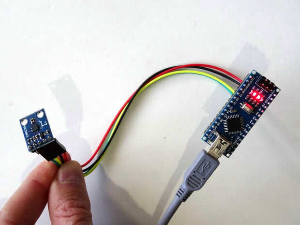 Arduino Nano Hmc5883 Brújula Con Visuino Paso 9 Y Jugar