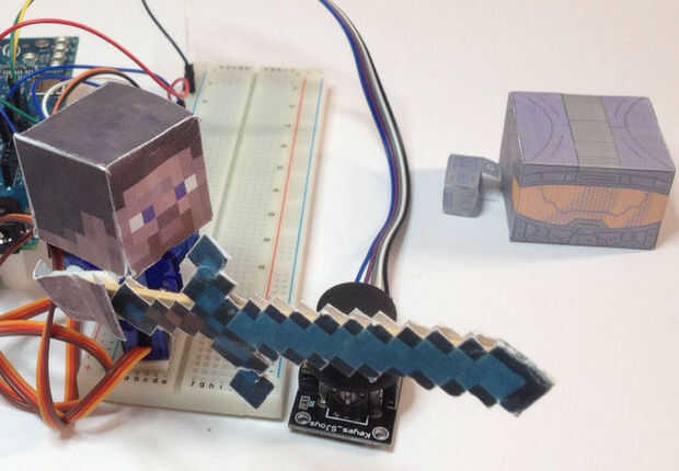 Arduino Steve - un Minecraft Animatronic / Paso 3: Cuerpo, montar! - askix.com