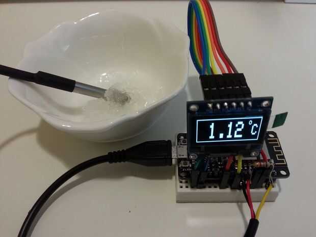Termómetro digital en pantalla OLED con sensor de temperatura NodeMCU ... Termómetro digital en pantalla OLED con sensor de temperatura NodeMCU ...