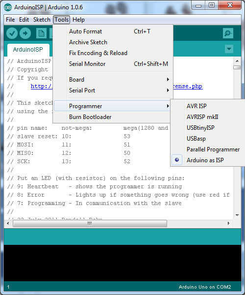 Arduino UNO como programador AtMega328P / Paso 3: Configurar el IDE de Arduino con el ...