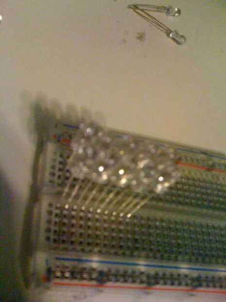 Simple matriz de LED Arduino 5 x 2 / Paso 1: Colocación de LED - askix.com