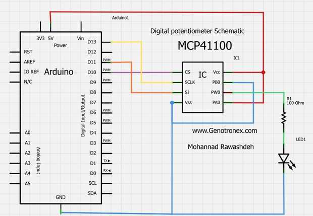 Arduino Y Mcp41100 Potenciómetro Digital Paso 1 Material 