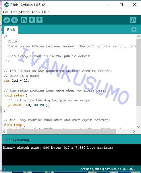 Independiente Atmega8 16pu Con Optiboot Bootloader De Arduino Paso 4 Cargar Sketch A Optiboot